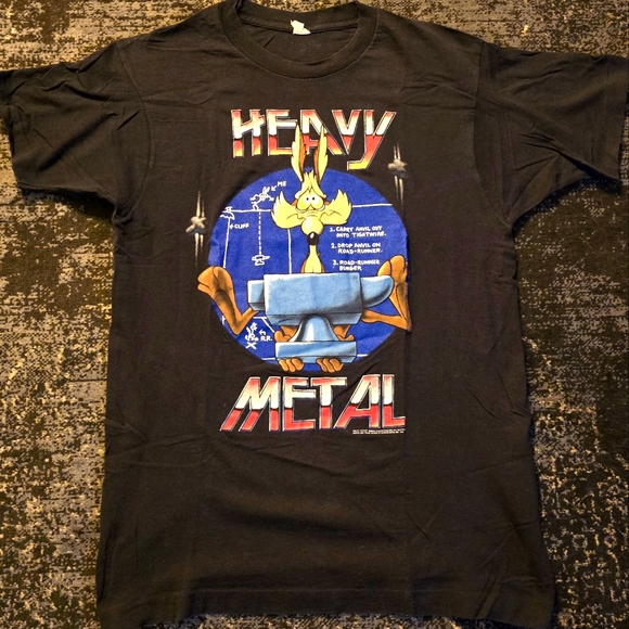 Jerzees | Shirts | Looney Tunes Heavy Metal Black Tshirt Vintage 9s ...